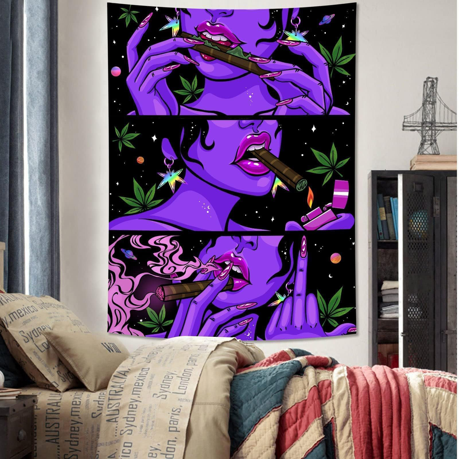 PET SUPPLY PLUS INC Trippy Tapestry Blacklight Tapestry For Bedroom Cool Tapestries Wall Hanging ...